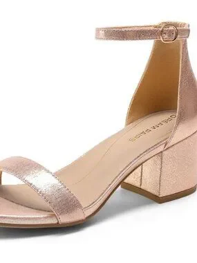 Shoes | Dream Pairs Womens Champagne Chunky Block Heel Ankle Strap ...